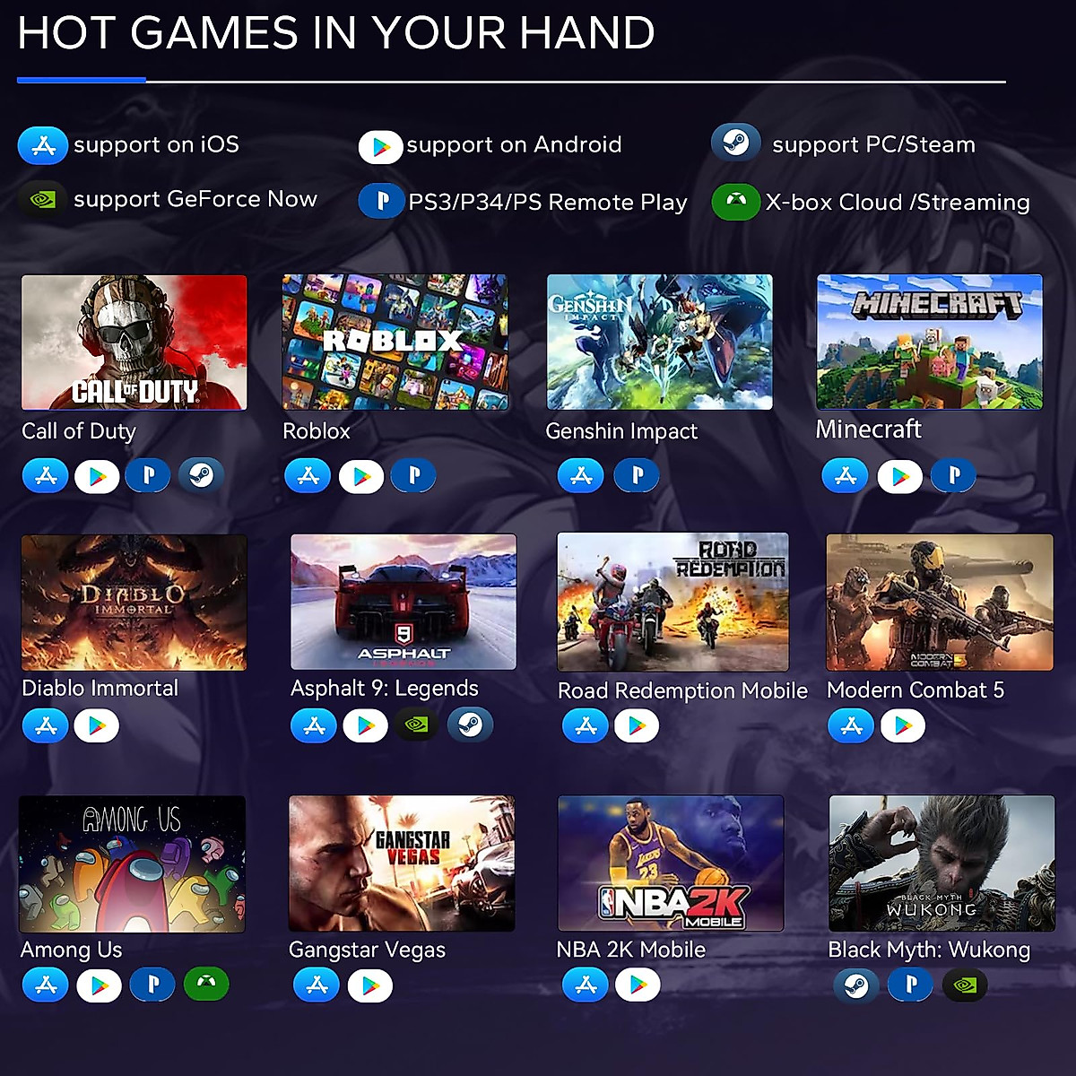 Megadream Wireless Mobile Gaming Controller Gamepad for iPhone/Android/iPad/PC/Switch/PS4/PC Joystick with Phone Holder, Supported Cloud Game, Streaming on PS5/Xbox, Turbo, White