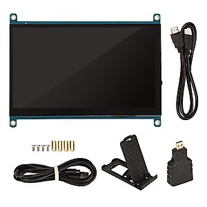 Septpenta for Raspi 7 Inch Screen, 1024X600 Resolution,178 Degree Viewing Angle, Copy Extension and Second Screen Mode 3 Application Mode, HD Multimedia Interface for Raspi 4/3/2/1/BB