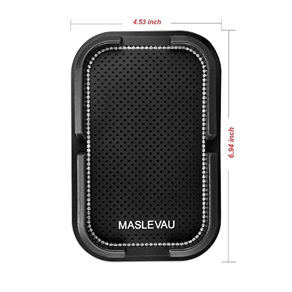 MASLEVAU Anti Slip Pad Phone Holder for Car, Reusable Anti Slip Dashboard Pad with Heat Resistant and Damage Free Sticky Silicone Pads for Sunglasses, Keys, Coins,Card and More (MAS02)