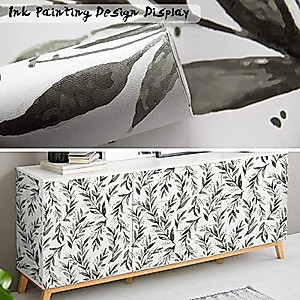 Livebor Olive Leaf Wallpaper Peel and Stick Leaf Contact Paper 17.7inch x 78.7inch Floral Peel and Stick Wallpaper Modern Farmhouse Wallpaper Neutral Sage Wallpaper Self Adhesive Decorative Paper