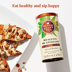 The Republic of Tea - SuperAdapt Stress Suppress Herbal Tea, 36 Tea Bags, Organic, Caffeine Free, Tulsi and Rhodiola Herbal Tea