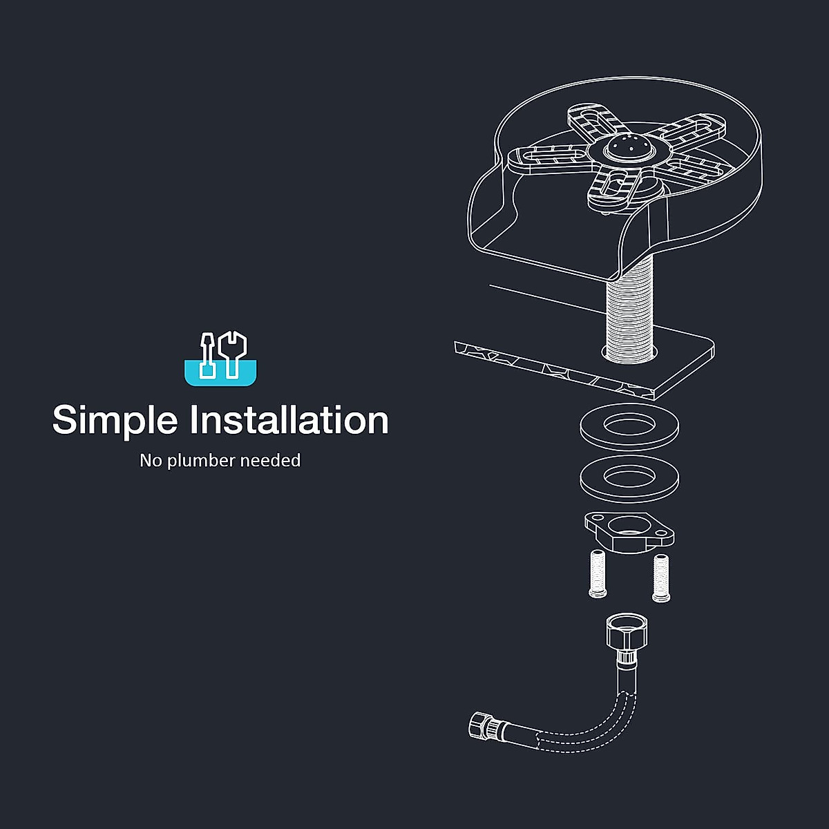 Glass Rinser for Kitchen Sink, M Mehoom Metal Cup Washer for Sink, Bottle Rinser Sink Attachment for Home, Glass Washer for Bar Sink, Kitchen Sink Accessories, Stainless Steel, Brush Nickel