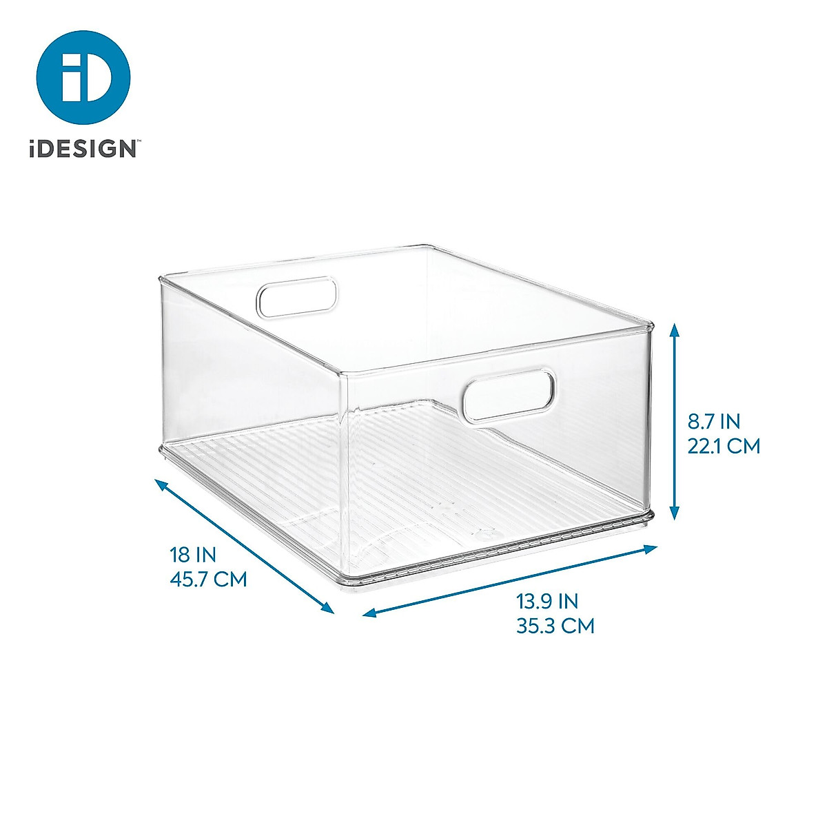 iDesign Recycled Plastic Stackable Storage Bin with Handles - Clear
