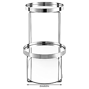 Bathroom Counter Organizer 3 Tier Makeup Shelf Organizer Vanity Organizer Cosmetic Storage Metal Display Rack with Glass Trays Home Storage Holder for Bathroom Kitchen Bedroom (Silver)