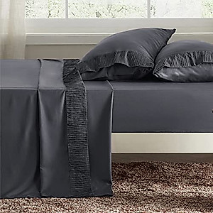 Bedsure Split King Sheet Set for Adjustable Beds - Soft Sheets for Split King Size Bed, 5 Pieces Hotel Luxury Grey Sheets Split King, Easy Care Polyester Microfiber Cooling Bed Sheet Set