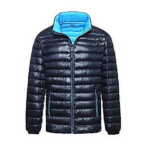 Rokka&Rolla Men's Lightweight Packable Down Jacket Puffer Coat