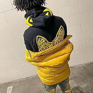 Sunwittafy Y2k Hoodie Men Women Star Zip Up Hoodie Letter Print Harajuku Oversized Sweatshirt Grunge Jacket Streetwear D-yellow