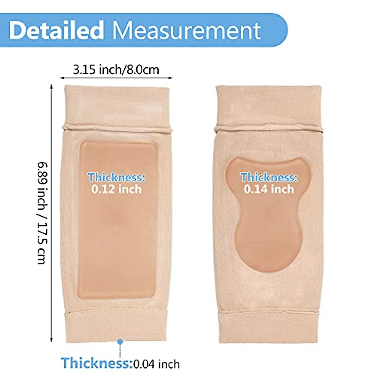 Nuanchu 2 Pairs lace Bite Gel Pads Ice Skating Padded Protection Socks Malleolar Sleeves Protection of Front Foot Shin Achilles Tendon Heel Protector Compression Padded Socks Elastic Pad Sleeve