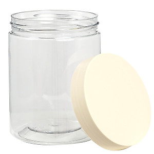 The Hampton Candy Company 8 Plastic Clear Storage Jars, 12 Ounce Jars with Lids, Beauty Products, Kitchen & Household Storage, BPA Free