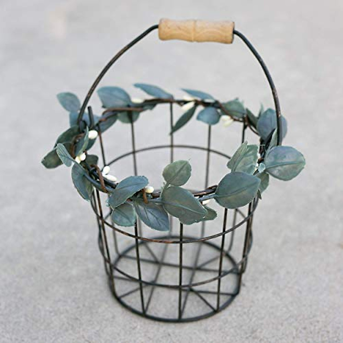Petite Bronze Flower Girl Basket - Metal Wedding Basket w/Wood Handle - Flower Petal Basket - Rustic Flower Girl Basket by Ragga Wedding
