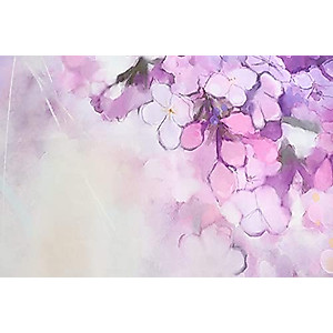 Laeacco 3x5ft Newborn Baby Portrait Theme Backdrops for Photography Dreamy Purple Flowers Baby Photo Backdrop 1x1.5m Newborn Photography Backdrop Sweet Girl Birthday Baby Shower Pregnant Photoshoot