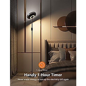 SYMPA LED Floor Lamp, Floor Lamps for Living Room, 30W Main Light and 15W Side Reading Lamp, 3000K-6000K Colors & Brightness Adjustable Standing Lamp with Touch Control Memory Function, 1H Timer