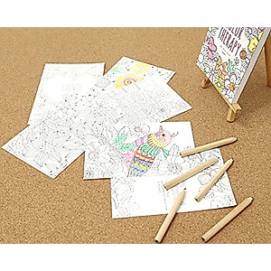 Stress Relieving Adult Coloring Books Color Therapy Stationery Cards Set, All Different 32 Coloring Postcards Including 10 Brown Kraft Envelopes Set, Greeting Note Cards and Envelopes Kit