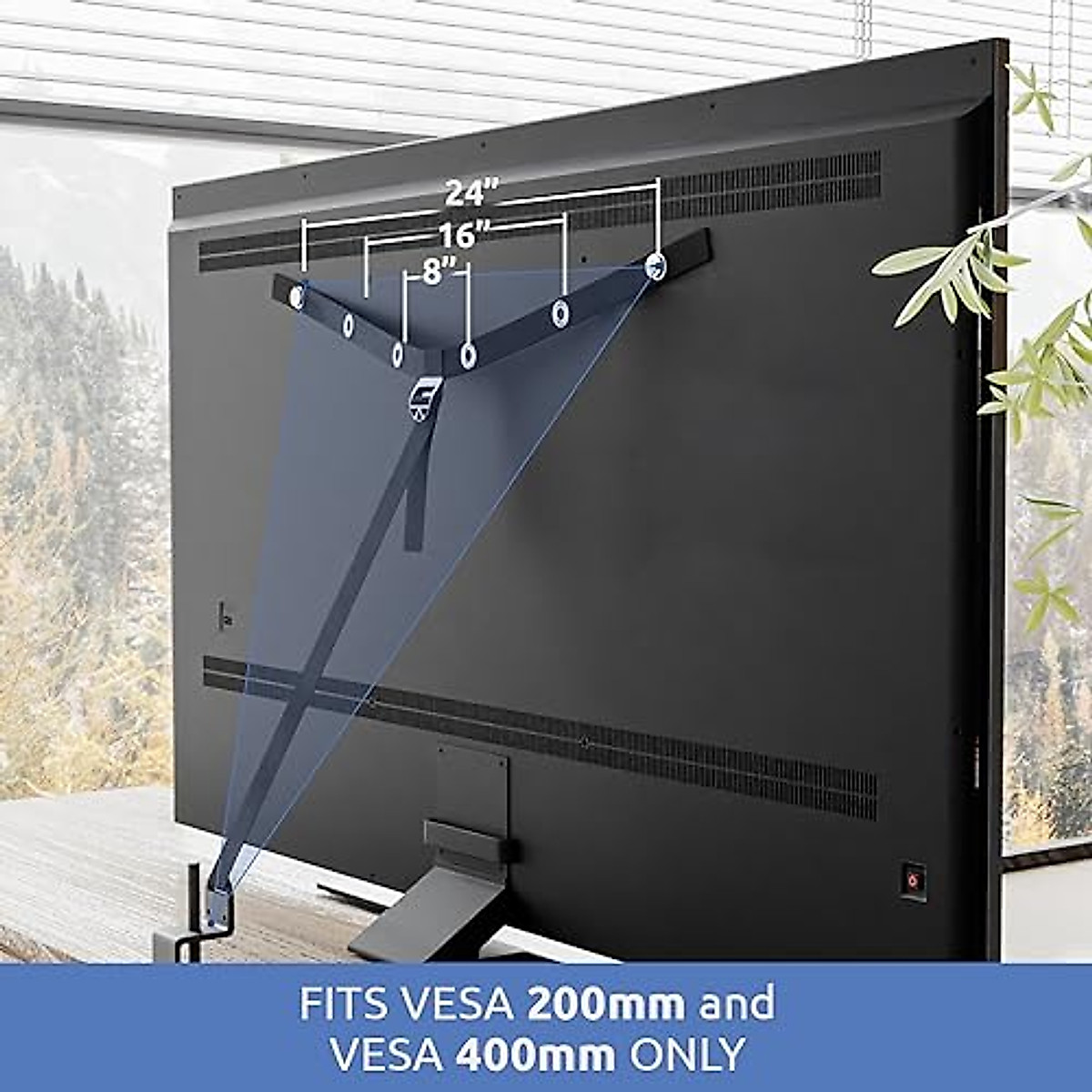 TV Safety Straps, Anti-Tip Straps for Child and Baby Proofing, Flat Screen TV Safety Straps TV Wall Anchors with VESA Mounting, Punch-Free Clamp Metal Connectors, Black