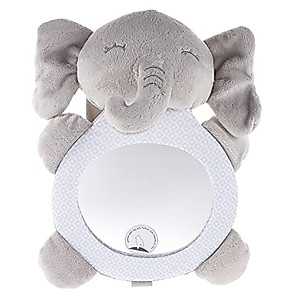 SECFOU Tummy Time Mat Mirror Seats Crib Ster Rear Facing Baby Toys Grey Car Mirrors Infant Bed Elephant Accessories Shatterproof For Safety Observation Rearview Toddler Car Seat