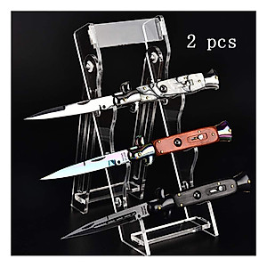 Knife Display Stand Arcylic (9.8×3.8 in) 2 Pcs,Fold