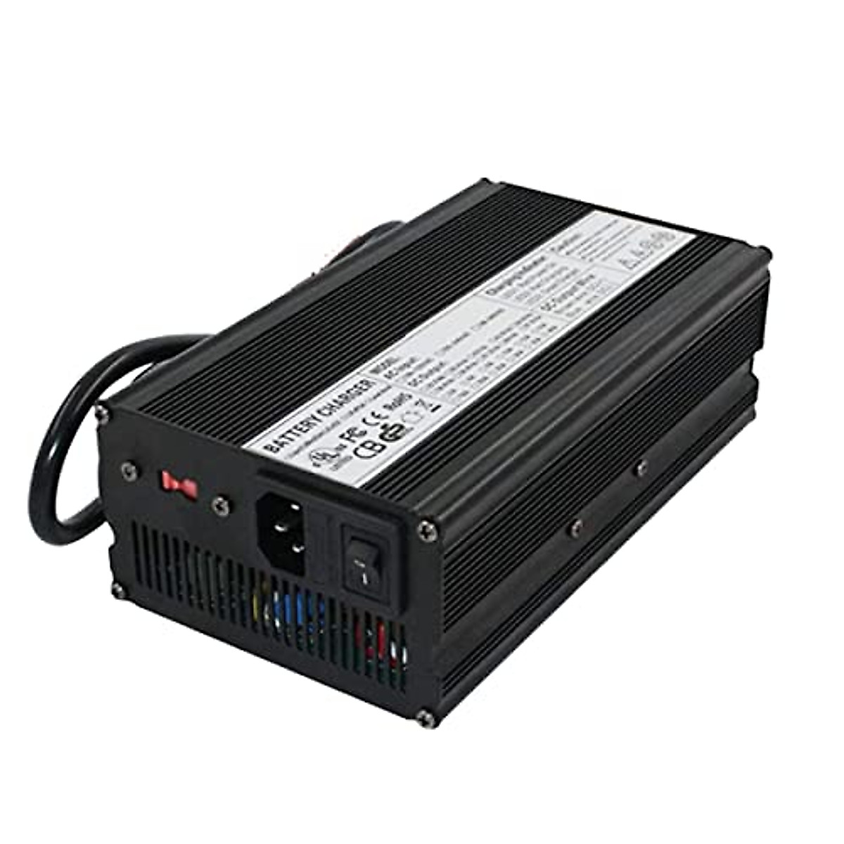 42V 10A Charger 10S 36V Li-ion Battery Charger Lipo/LiMn2O4/LiCoO2 Battery Charger E-Bike Aluminum Shell with Fan (42V10A XT60)