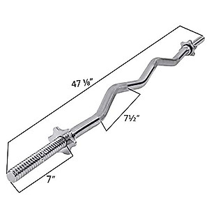 Enjoytime Home Fitness Adjustable 47" Barbell Weight Bar Standard Exercise Curl Bar (1 Set, Multicolor)