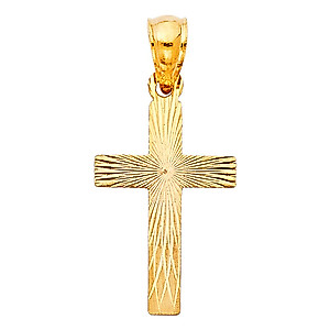 14k Yellow Gold Religious Cross Stamp Pendant