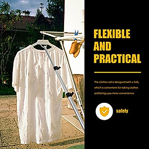 Clothes Line Retractable Pole with Hook and Handle Reach Stick Closet Pole Telescoping Pole for Clothes Shutter Closet Curtain Shelf Ceiling Retractable Clothesline Indoor