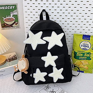 jupkem Jupkem Anime Toilet-bound Hanako-kun Backpack with Animal Doll Pendant Student Bag Laptop Cosplay Boy Girl (White 5)