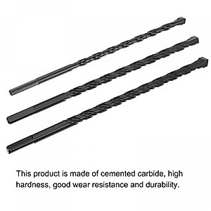 uxcell Masonry Drill Bit Carbide Tip Spiral Rotary Tool, 6/8/10mm Cutting Dia (Black)
