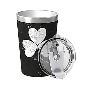 St. Patrick's Day Gifts For Women Men 12oz Travel Coffee Mug with Lid Reusable Insulated Stainless Steel Coffee Tumbler Tea Cup-AA