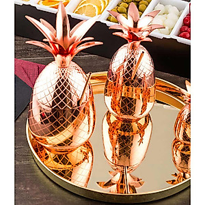 Restaurantware 12-inch Round Stainless Steel Serving Tray: Perfect for Bars Restaurants and Catered Events - Gold-Plated Party Tray for Cocktails and Snacks - 1-CT