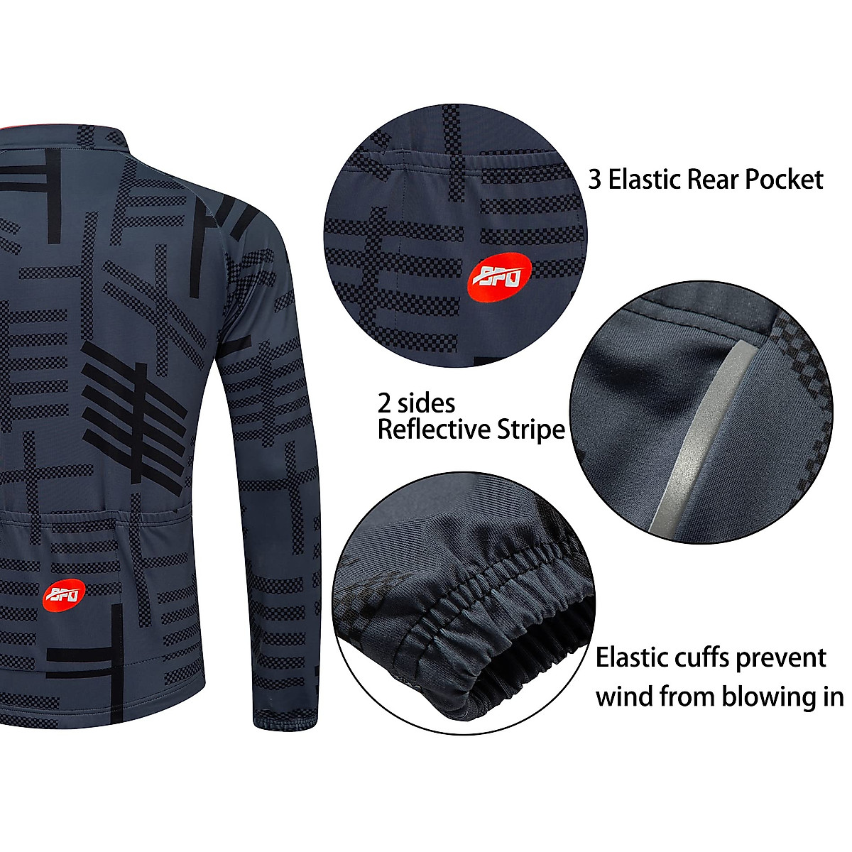 sponeed Mountain Bike Jersey Set Warm Men Fleece Lined Winter Cycling Road Bicycle Jackets Pad Pants Bike Outfit Medium