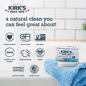 Natural Castile Bar Soap - Kirk's Castile Natural Coco Bar Soap 4oz - 5 Pack