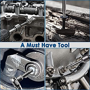 THINKPRO 6PCS Screw Extractor Set, Extended Version 3/8" Inch Drive Stripped Screw Remover, 2-in-1 Functional Easy Out Bolt Extractor Set, for Removing Broken Studs, Bolts, Screws