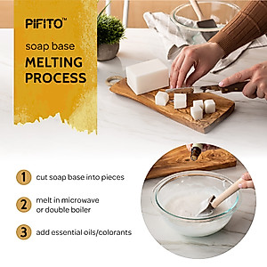 Pifito Melt and Pour Soap Base Sampler (7 lbs) │ Jojoba Oil, Sweet Almond Oil, Mango Butter, Apricot Kernel Oil, Grapeseed Oil, Oatmeal, Clear (1lb ea) │ Glycerin Soap Making Supplies