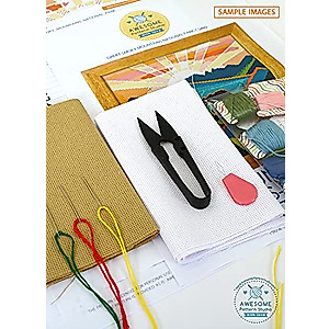 Mandala Hummingbird K309 Counted Cross Stitch KIT#2. Threads, Needles, Fabric, Clippers, Needle Threader and Printed Pattern Inside. Embroidery Pattern Kit