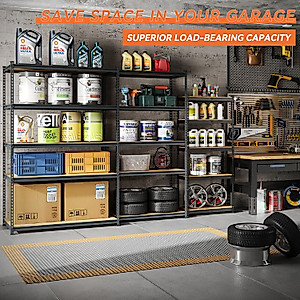 Smaafit 5-Tier Shelves for Wall Storage, Storage Rack Metal Shelves, Heavy Duty, Adjustable, Garage & Warehouse Storage, 28x12x59 Inches, 275 lbs/Level