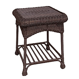 Jeco Wicker Chair with Green Cushion, Set of 2, Espresso