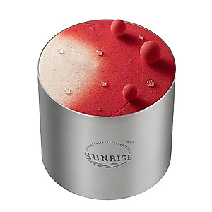 Sunrise Kitchen Supply (Pack of 4) Plating Forms Stainless Steel Ring Mold Sets 3" X 2.75" (3" x 2.75")