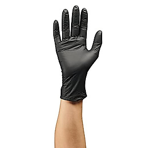 Care Plus Medical Exam Nitrile Gloves Medium Black, Latex Free Powder Free, Non Sterile Exam, Food Safe, Mechanic, 100 Count