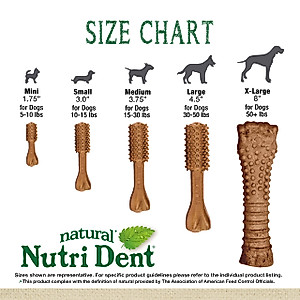 Nylabone Nutri Dent Dog Dental Chews - Natural Dog Teeth Cleaning & Breath Freshener - Dental Treats for Dogs - Filet Mignon Flavor, Small (64 Count)