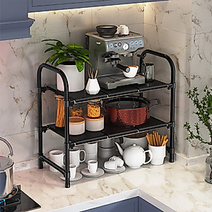 Under Sink Organizer, NEWRAIN 2-Tier Expandable Cabinet Shelf Organizer with Removable Panels, Multi-Use for Under Kitchen Bathroom Sink Organizers and Storage