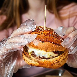 JENCENBIO Compostable Disposable Gloves for Food Pre with US BPI ASTM D6400 and Europe OK Compost Home Certified 100 Couts