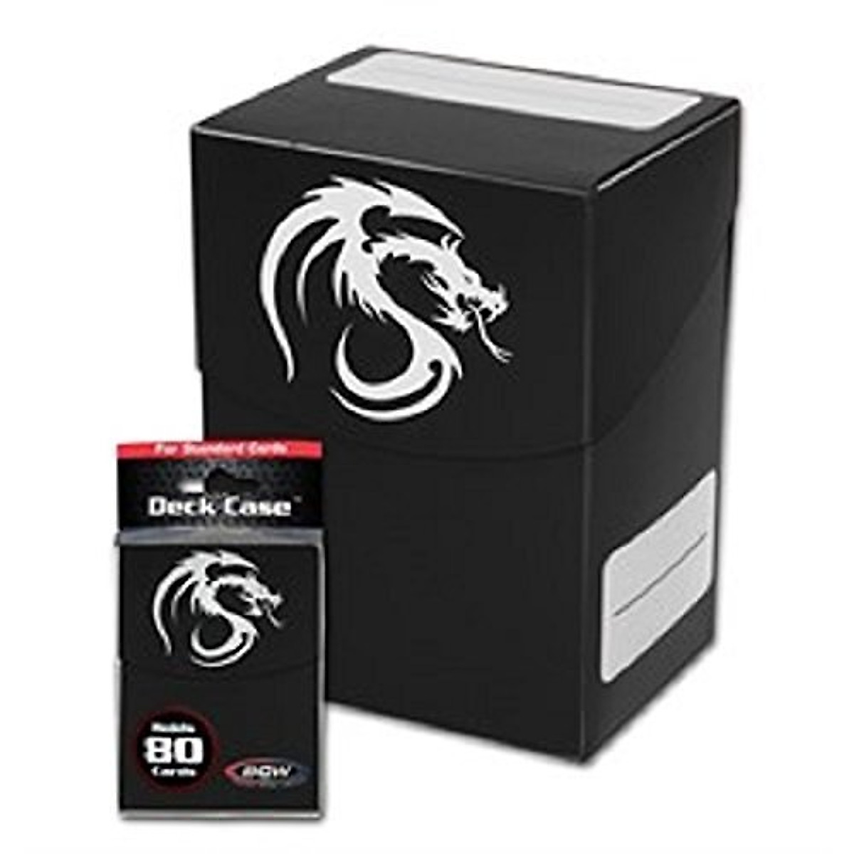 BCW BLACK Standard Deck Case for Collectable Gaming Cards like Magic The Gathering MTG, Pokemon, YU-GI-OH!, & More. Dragon Graphic on BOX.
