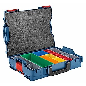 BOSCH - LBOXX-1A Bosch - L-BOXX-1A 17.5 In. x 14 In. x 4.5 In. Stackable Carrying Case with 13 pc. Insert Set Blue