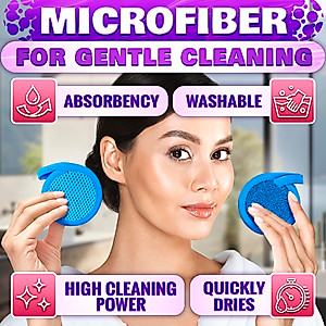 Makeup Remover Cloth Exfoliating Face Scrub - 3Pcs Microfiber Cloth Facial Blackhead Remover Reusable Eye Makeup Remover Pads Face Cleansing Wipes for Women, Men - Exfoliating Washcloth Acne Wipes