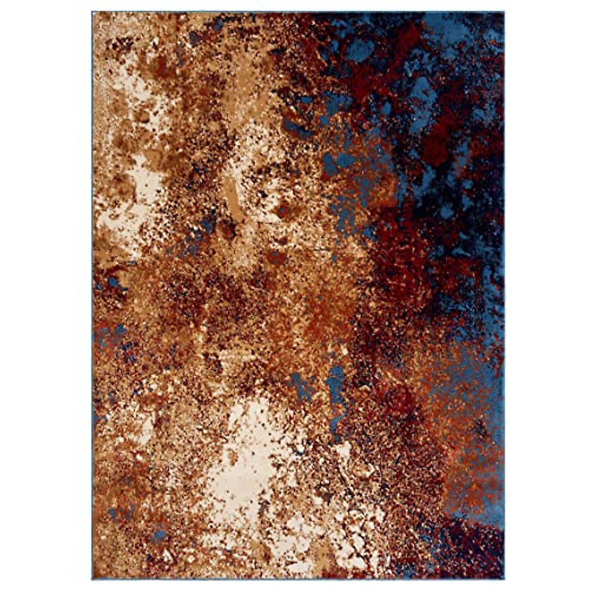 LUXE WEAVERS – Howell Collection – Modern Splatter Blue 5 x 7 Abstract Area Rug