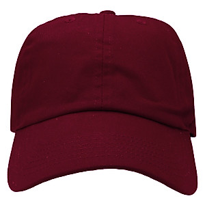 Falari Classic Baseball Cap Dad Hat 100% Cotton Soft Adjustable Size Burgundy