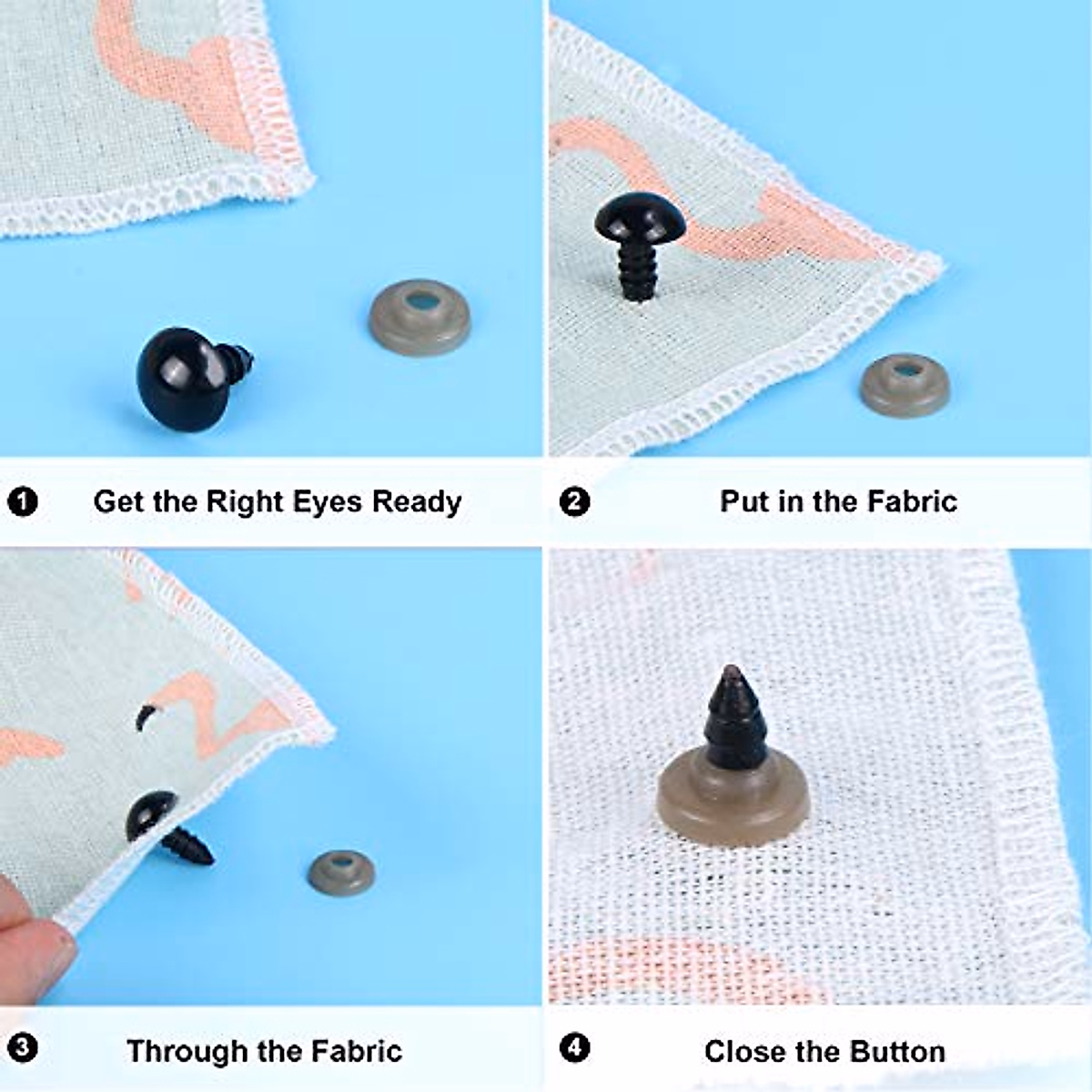 120PCS Plastic Safety Crochet Eyes Bulk with 120PCS Washers for Crochet Crafts (0.48Inch/12mm)