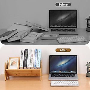 Hggzeg Bamboo Children Bookcase Small Desktop Kids Bookshelf Storage Display Rack, Simple Book Organiser for Children's Room