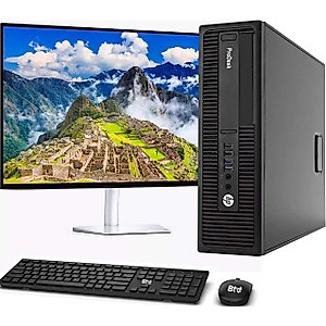 HP 600 G2 SFF Computer Desktop PC, Intel Core i5-6500 3.2GHz Processor, 8GB Ram, 128GB M.2 SSD, 2TB HDD,Wireless Keyboard & Mouse, WiFi | Bluetooth, New 19 Monitor, Windows 10 Pro (Renewed)