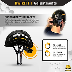 KwikSafety - Charlotte, NC - Armadillo Hard Hat [10 Cooling Vents] Type 1 Class C ANSI OSHA Hard Hats Comfortable 6 Point Suspension Safety Helmet Men Cushioned Sweatband Construction Men/Black