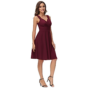 GRACE KARIN Women's A-line Bridesmaid Wedding Dress Size M Dark Wine